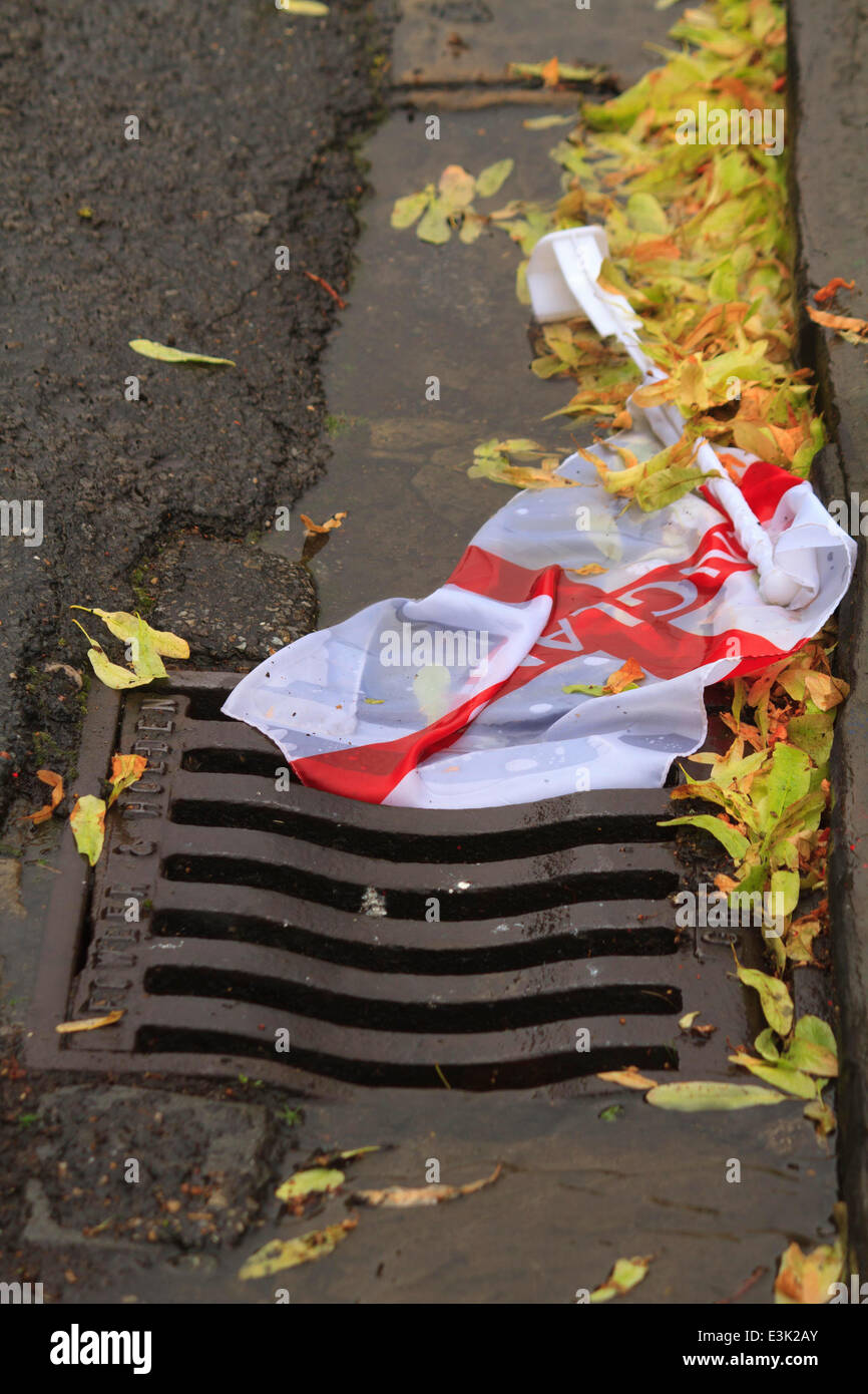 England football team flag going down the drain. England football team ...