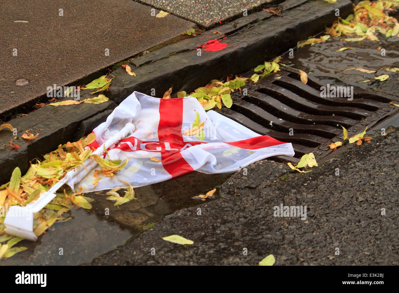 England football team flag going down the drain. England football team ...