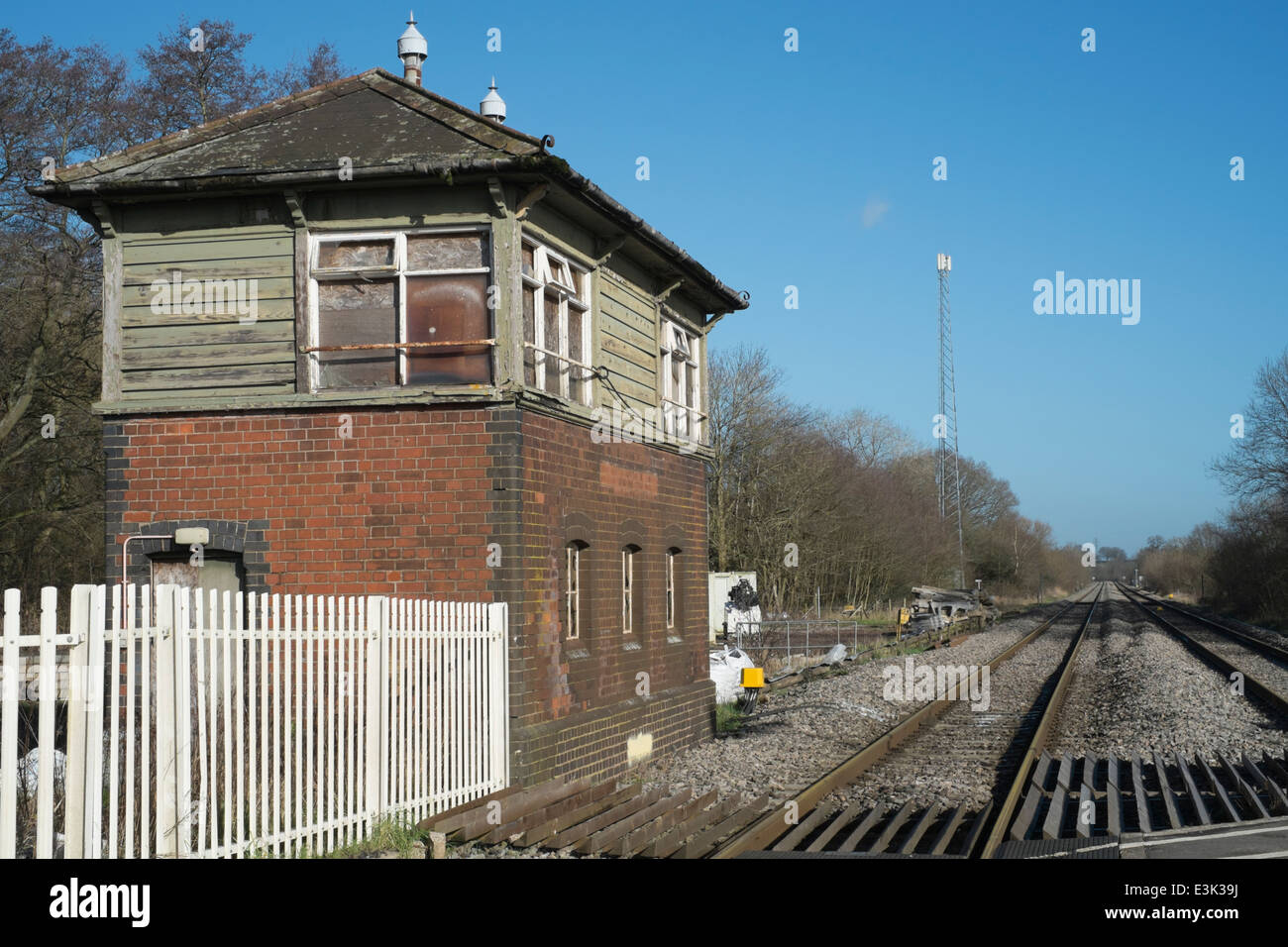 Redundant signal box at Awre in Gloucestershire Stock Photo - Alamy