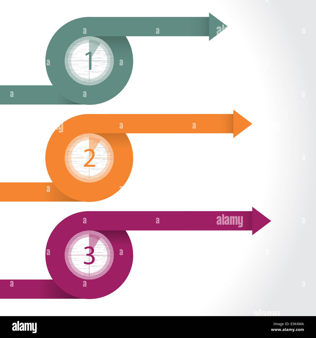 Curling arrows infographic template with countdown gradation Stock ...