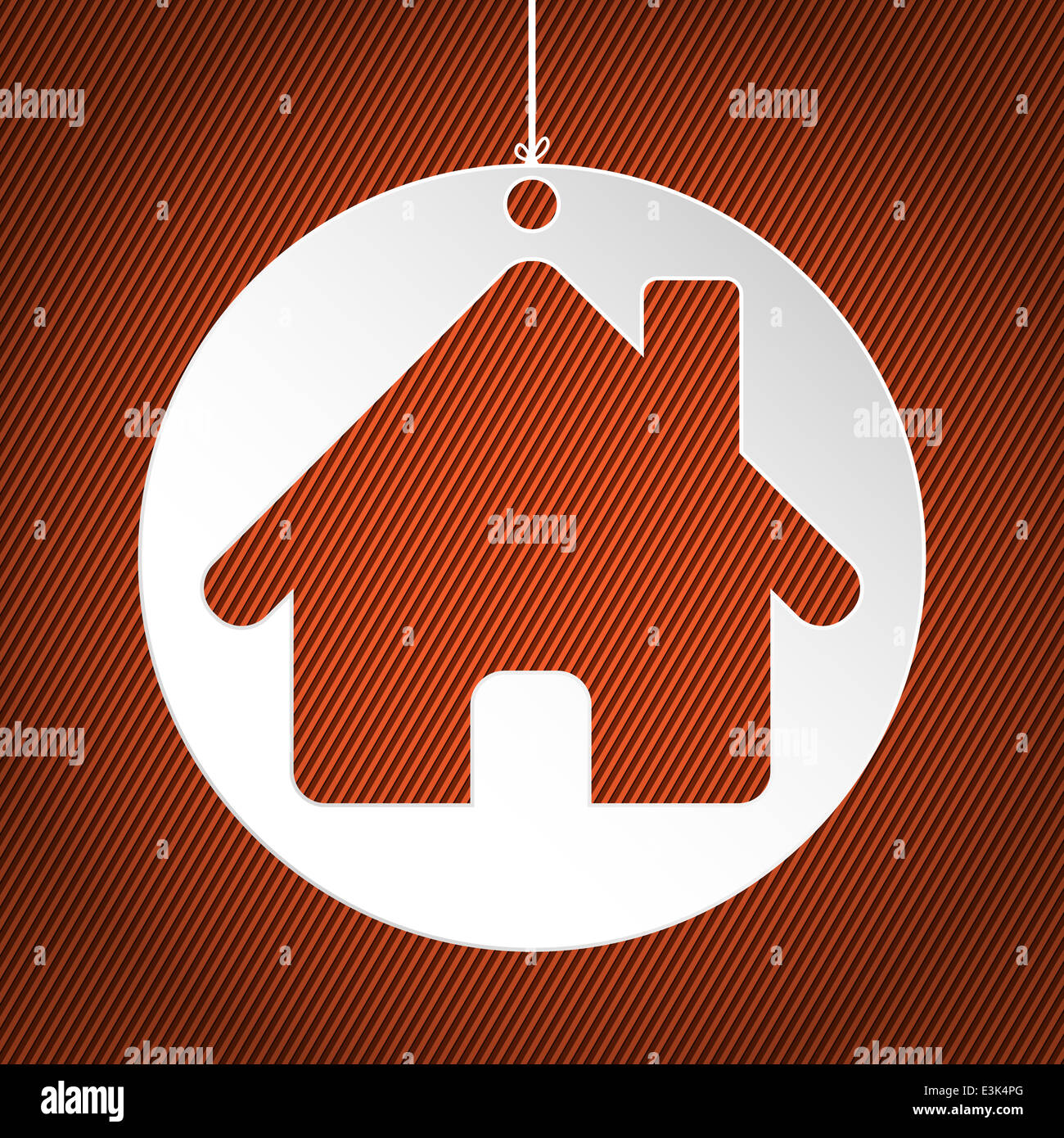 White house label on striped orange background Stock Photo - Alamy