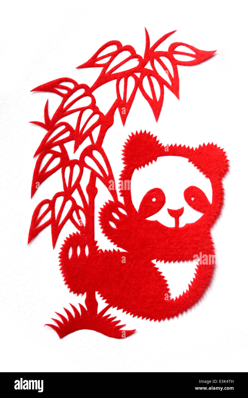 Paper-cutting of panda Stock Photo - Alamy
