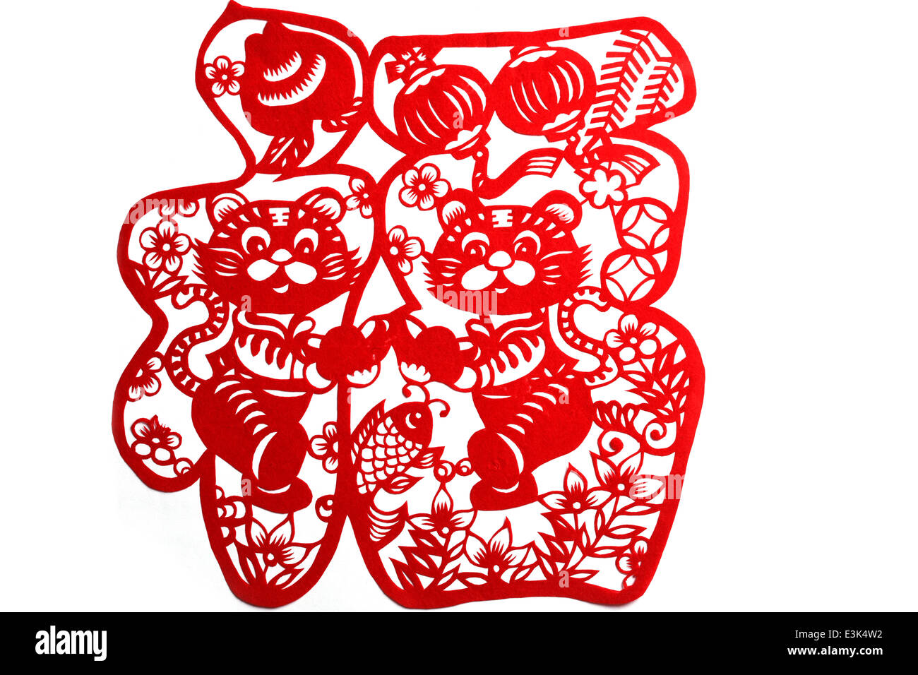 Paper-cutting of Fu character Stock Photo - Alamy