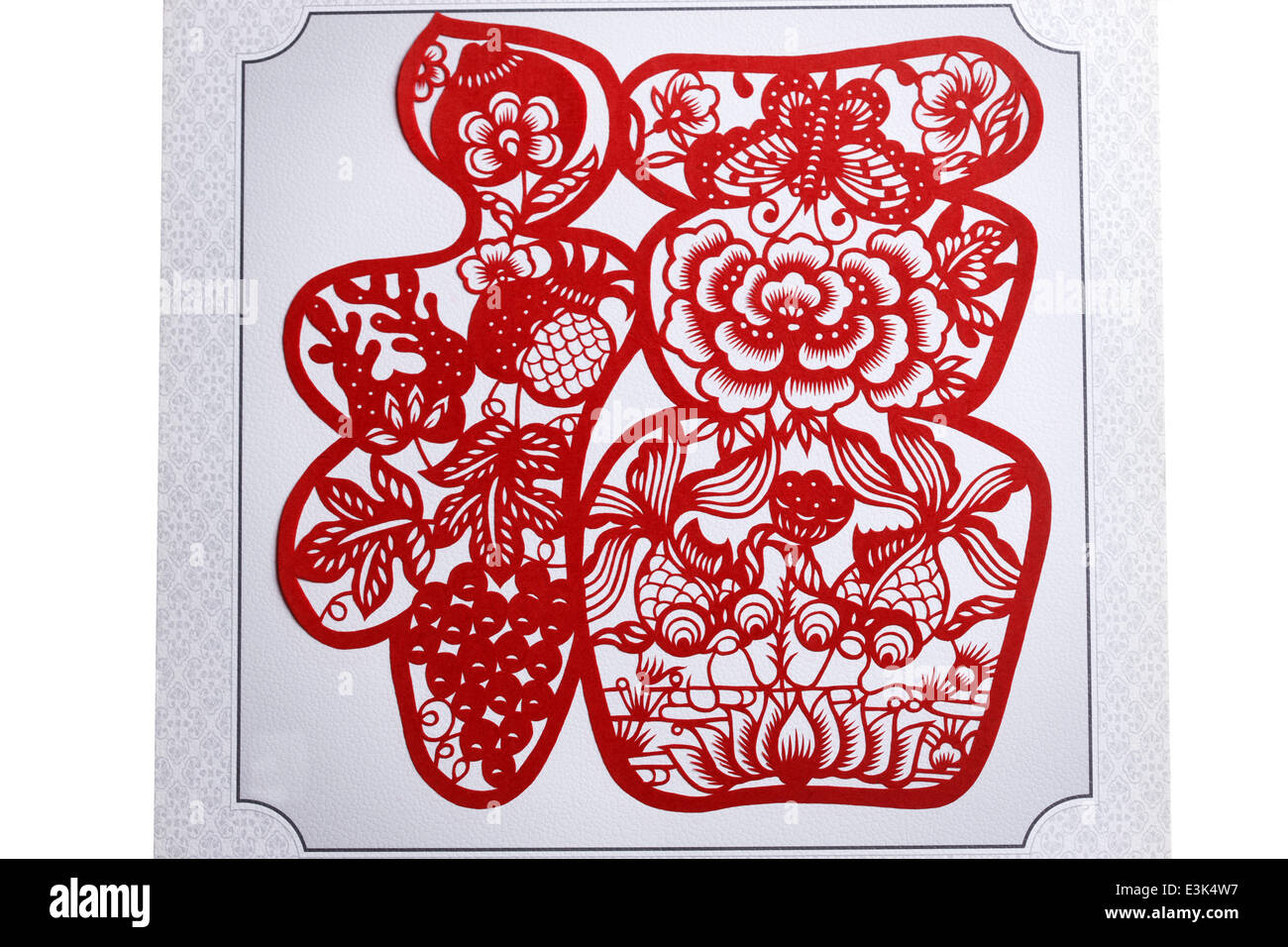 Paper-cutting of Fu character Stock Photo - Alamy