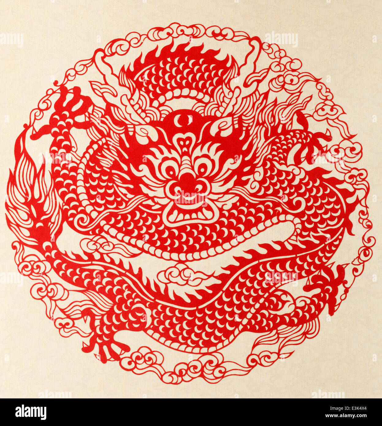 Paper-cutting of dragon Stock Photo - Alamy