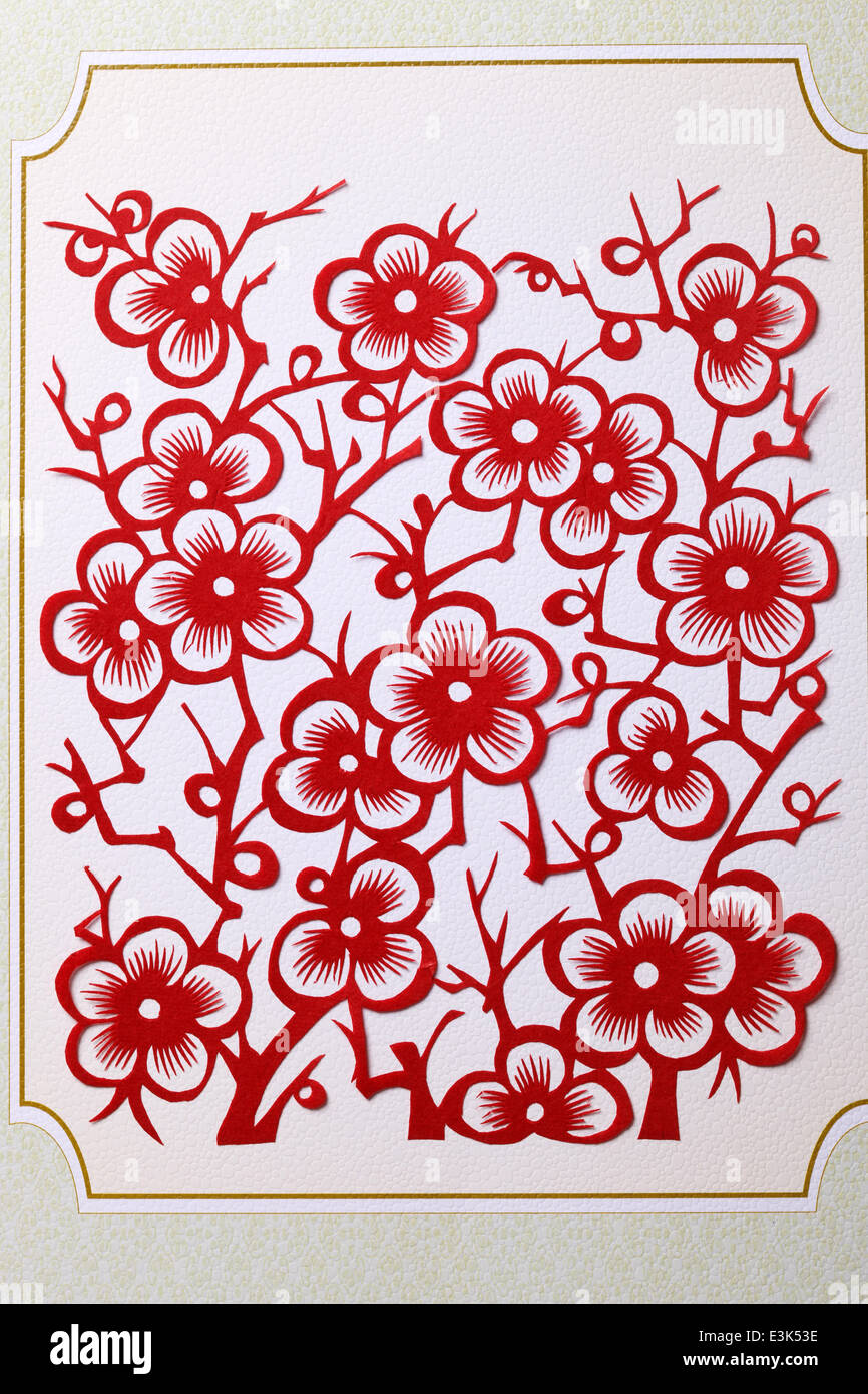 Paper-cutting of flower Stock Photo - Alamy
