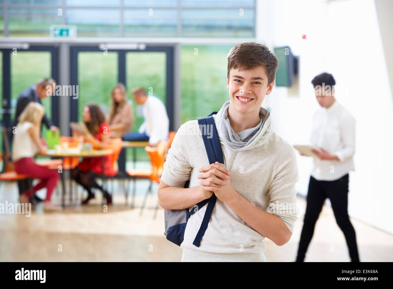 Portrait Of Teenage Male Student In Classroom Stock Photo - Alamy