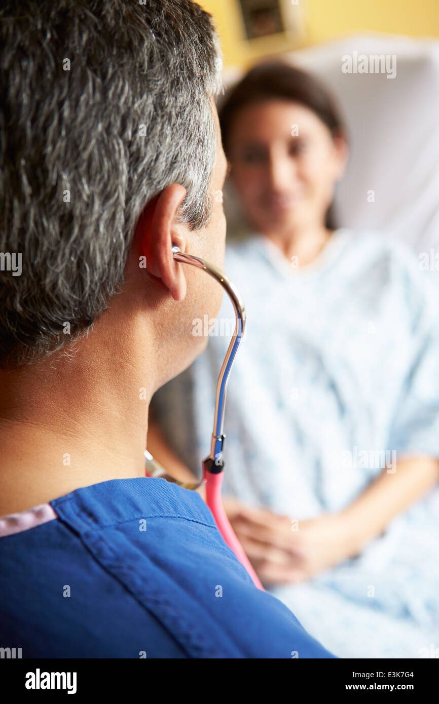 Close Up Of Male Doctor Using Stethoscope Stock Photo - Alamy