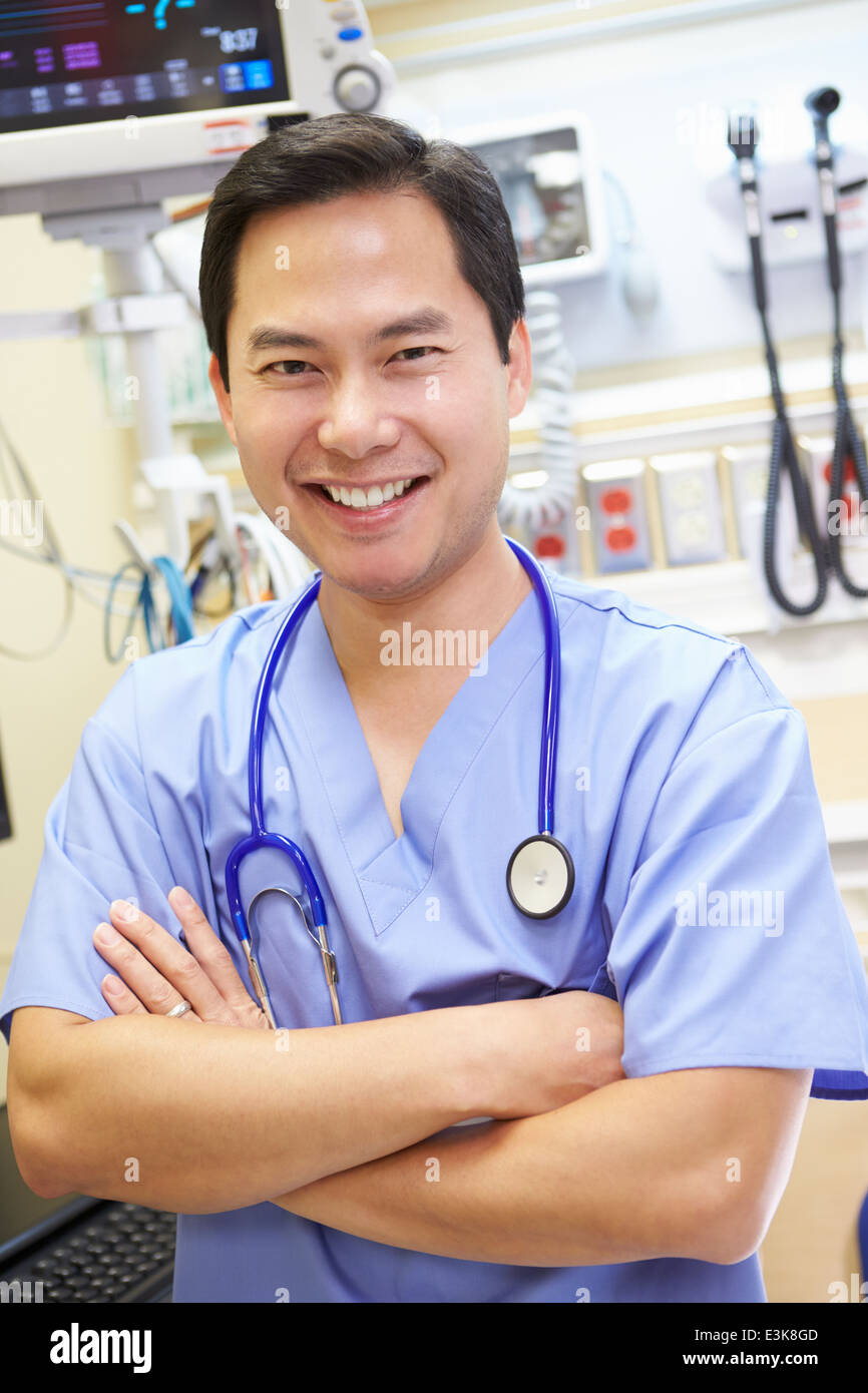 Portrait Of Male Doctor In Emergency Room Stock Photo - Alamy