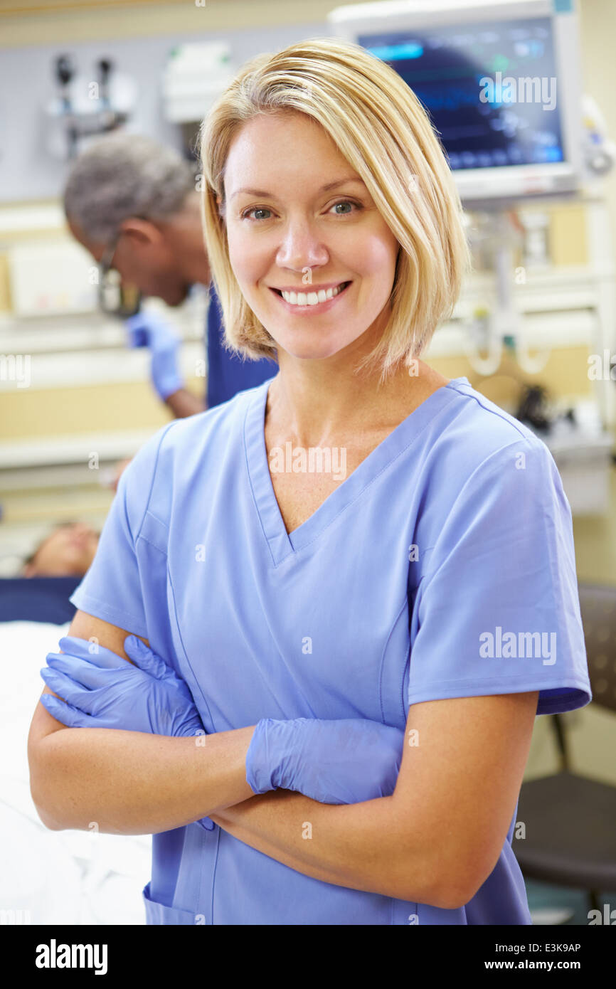 Portrait Of Nurse Working In Emergency Room Stock Photo - Alamy