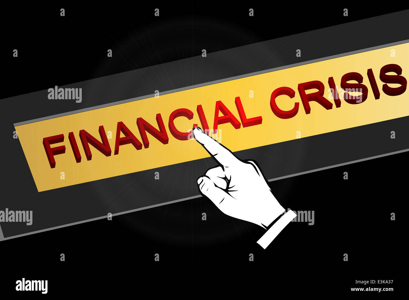 Financial crisis button, vector Stock Photo - Alamy