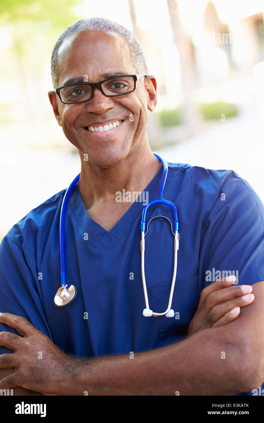 Outdoor Portrait Male Nurse Stock Photo - Alamy