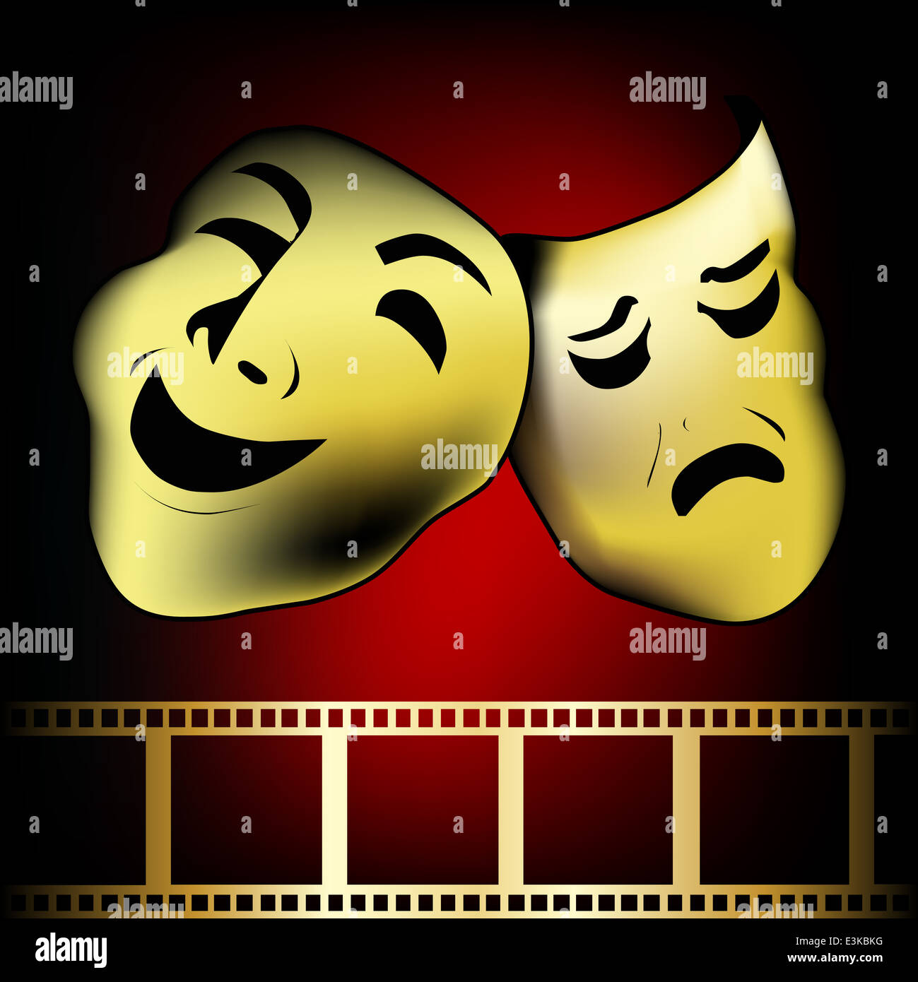 theatrical mask of tragedy and comedy vector Stock Photo - Alamy