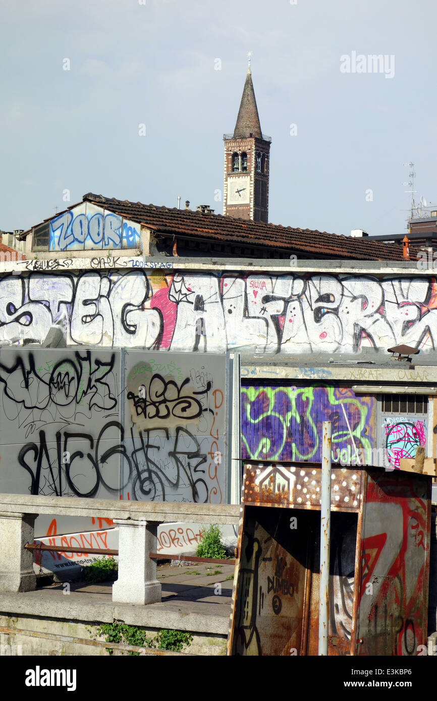 A view of the Darsena area in Milan, Italy Stock Photo - Alamy