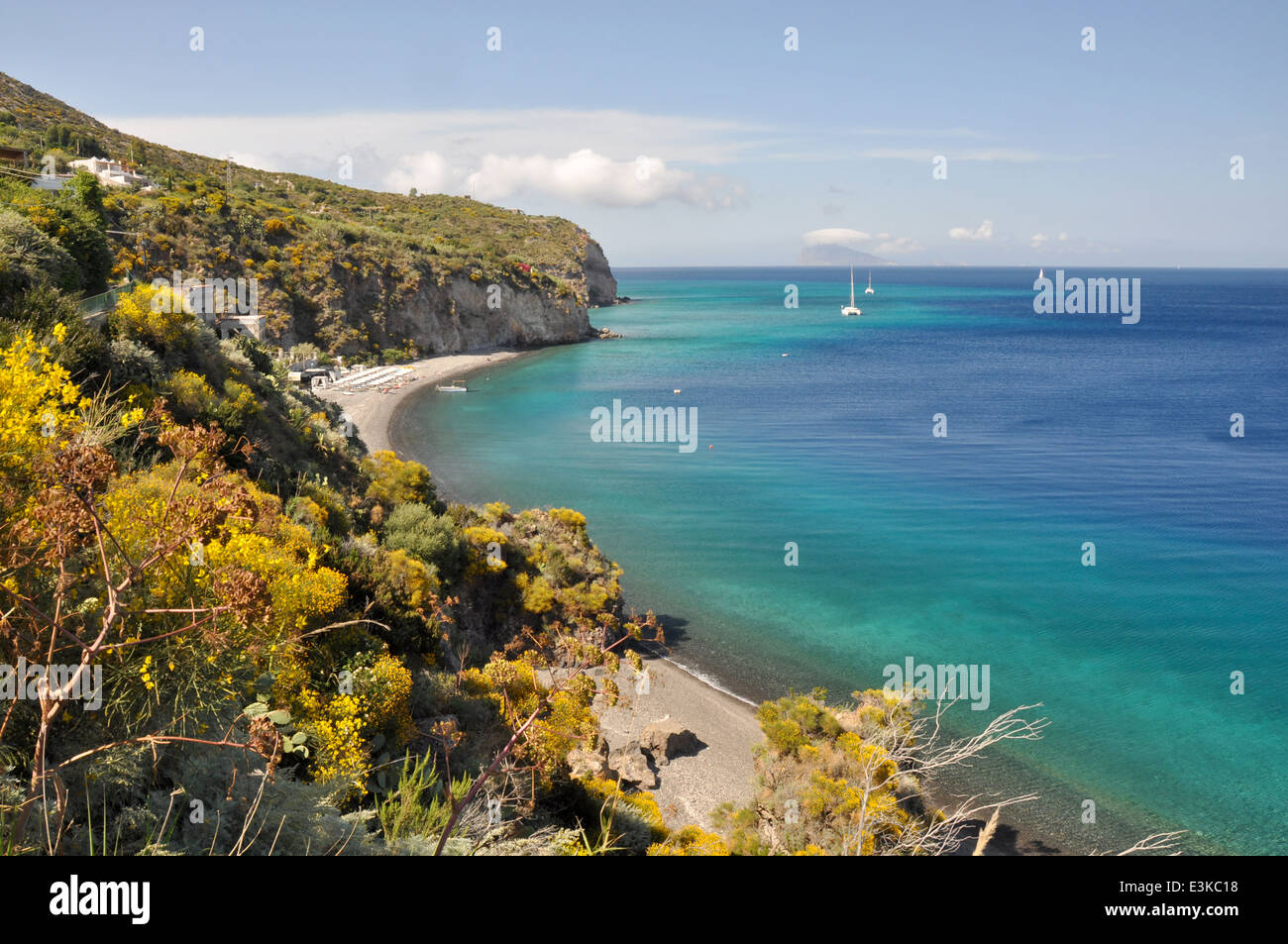 Lipari Island, Aeolian Islands, Canneto beach, Messina, Sicily, Italy ...