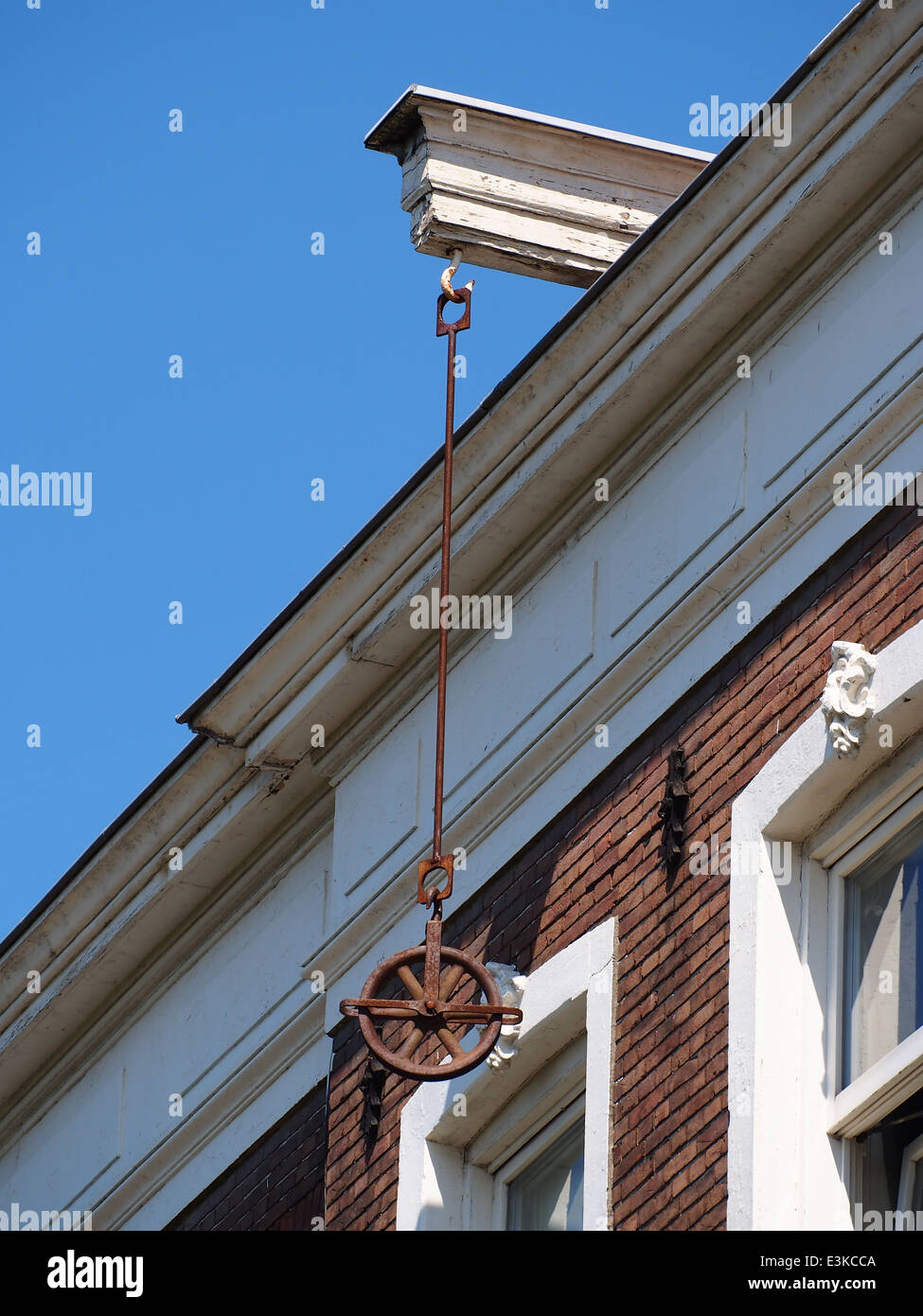 An old moving hoist on the Marnixkade, a historic site in Amsterdam ...