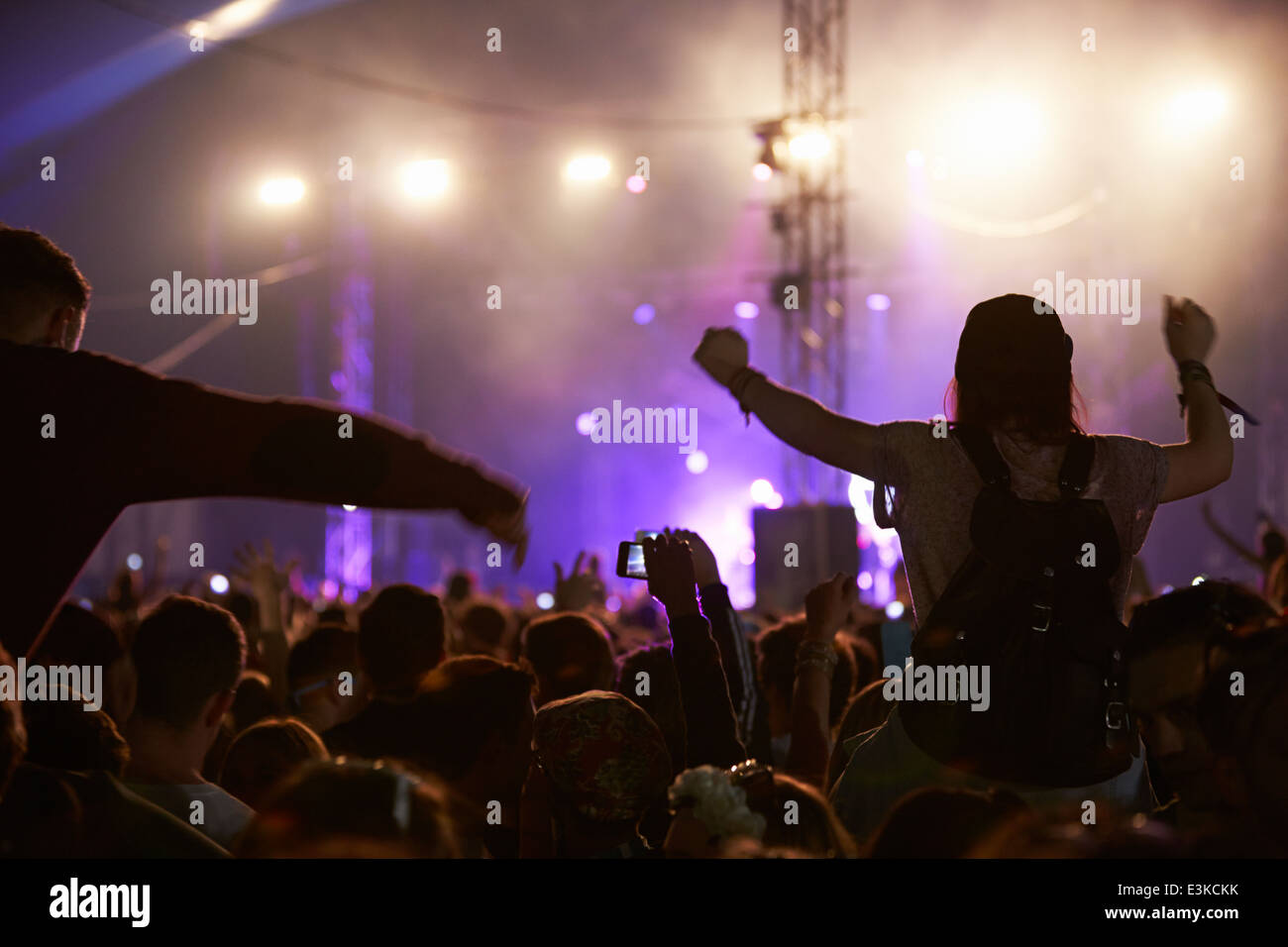 Happy singing crowd hi-res stock photography and images - Alamy