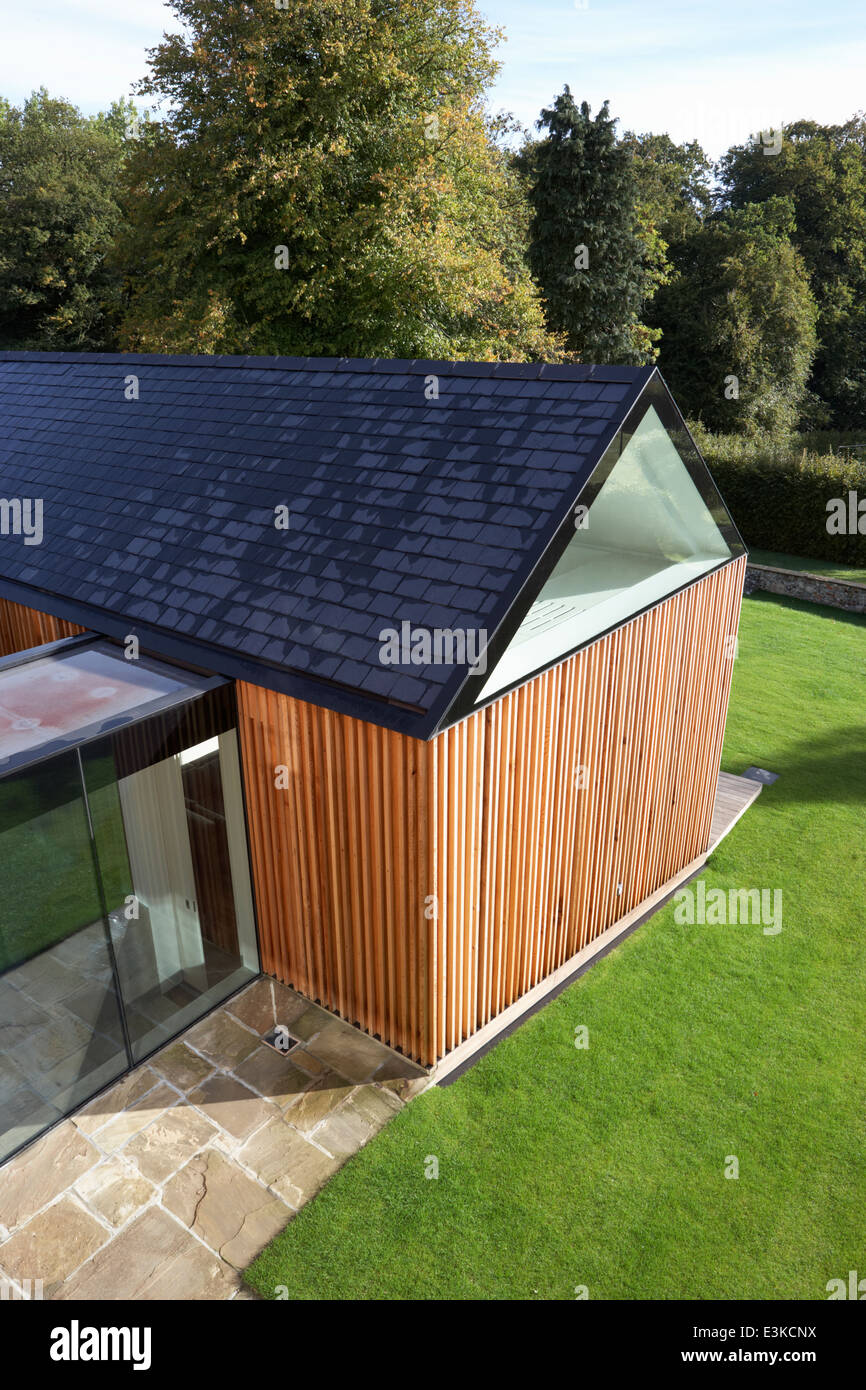 Exterior Of Modern House With Extension Stock Photo - Alamy