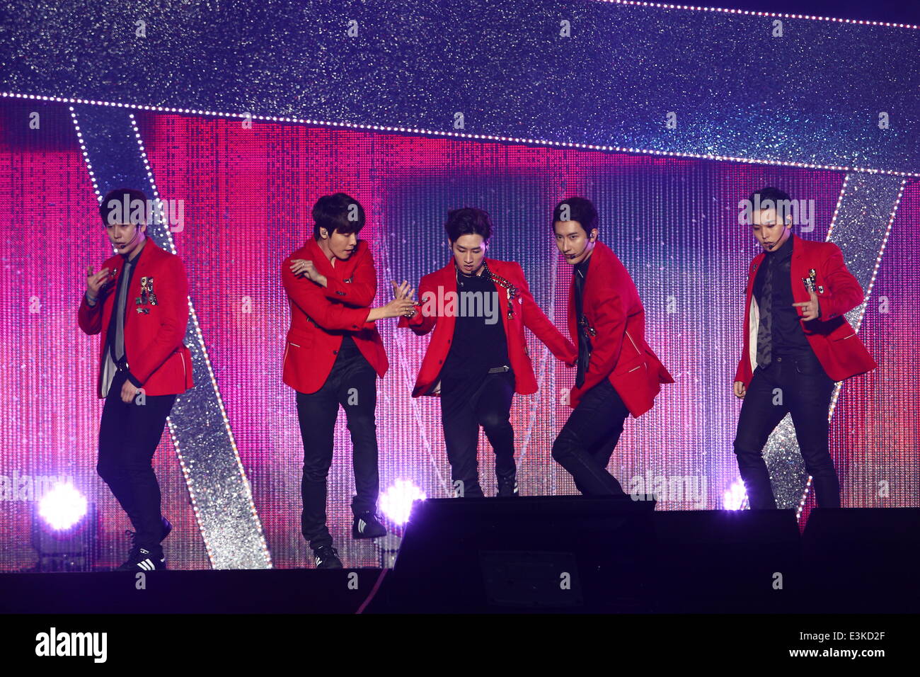 Taipei. 21st June, 2014. South Korean boy group Super Junior-M perform ...