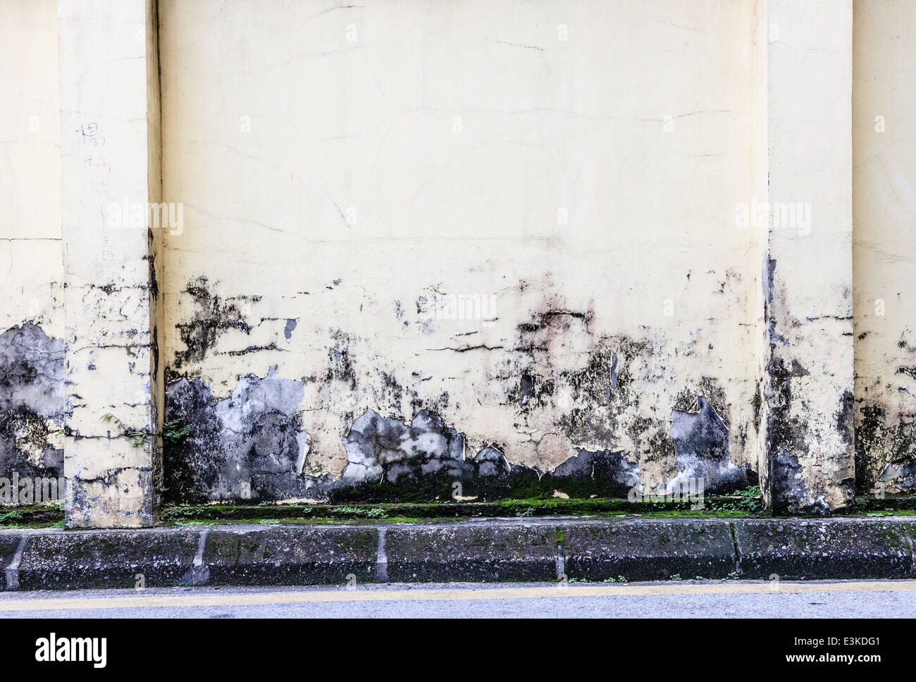 Paint peeling off dirty concrete wall Stock Photo - Alamy
