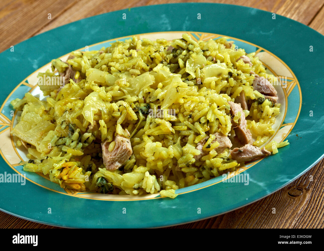 Kalam Polow Meat and rice with cabbage in the Persian language or Farsi ...