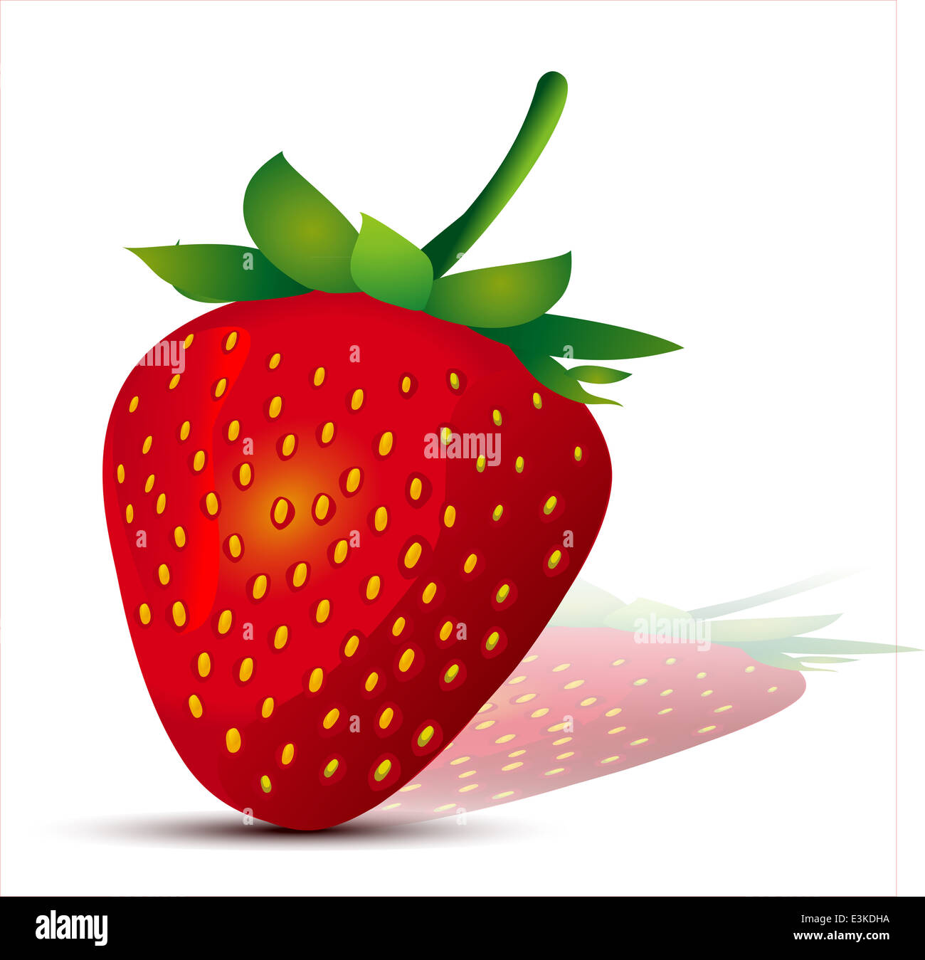 Falling strawberries. Isolated on a white background Stock Photo - Alamy