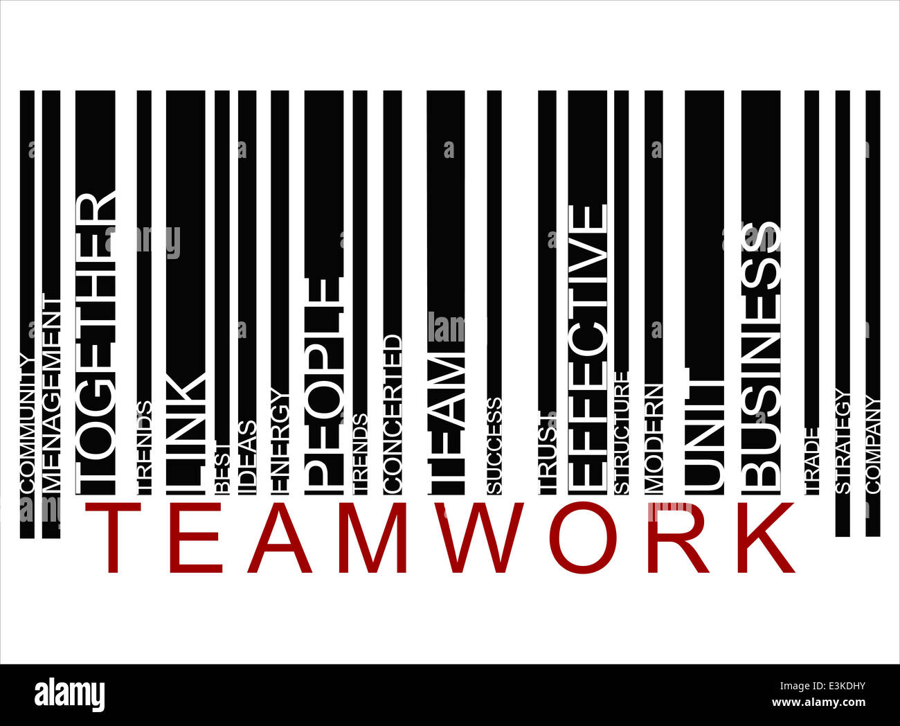 Teamwork text barcode, vector Stock Photo - Alamy