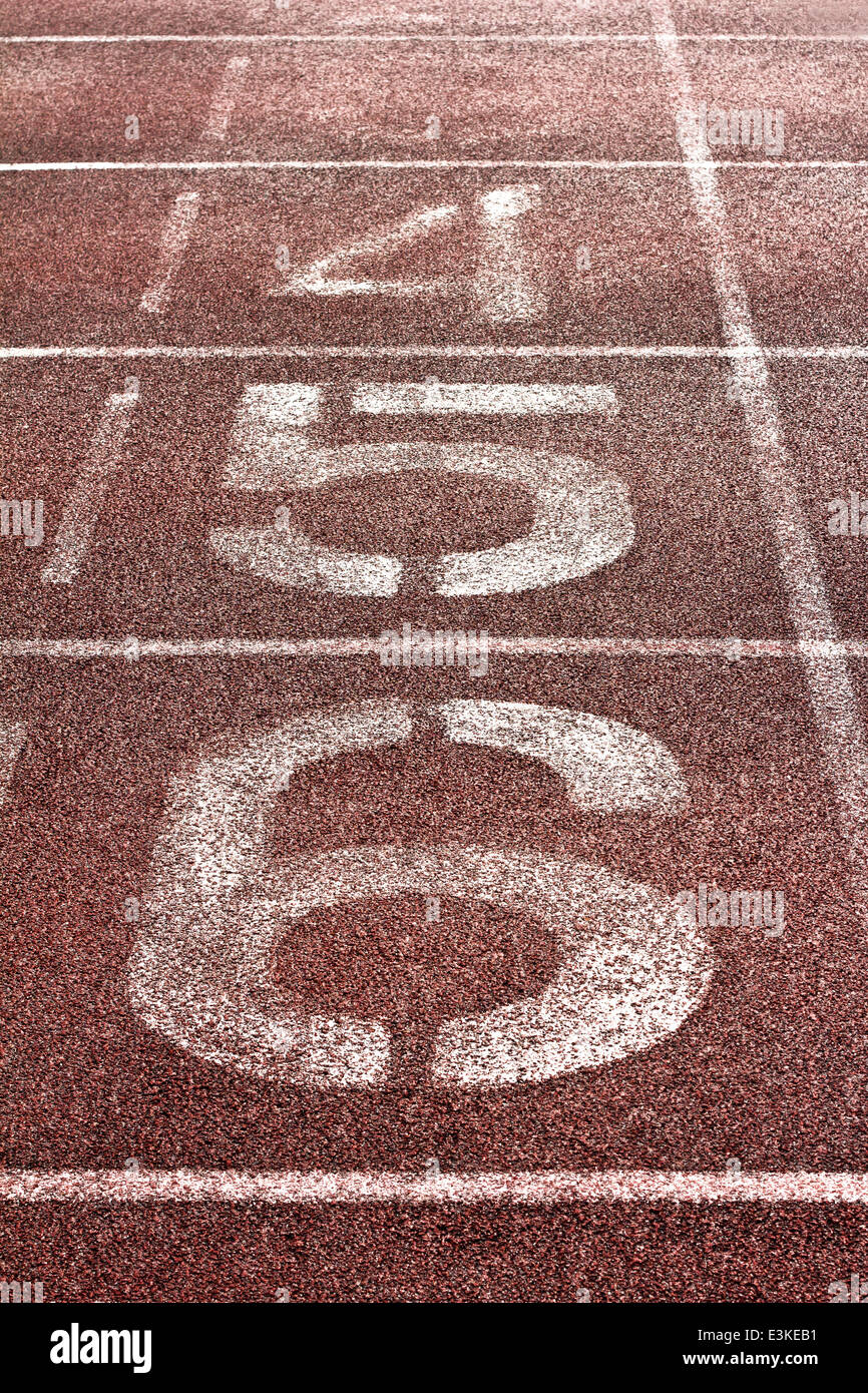 number on a running track Stock Photo - Alamy