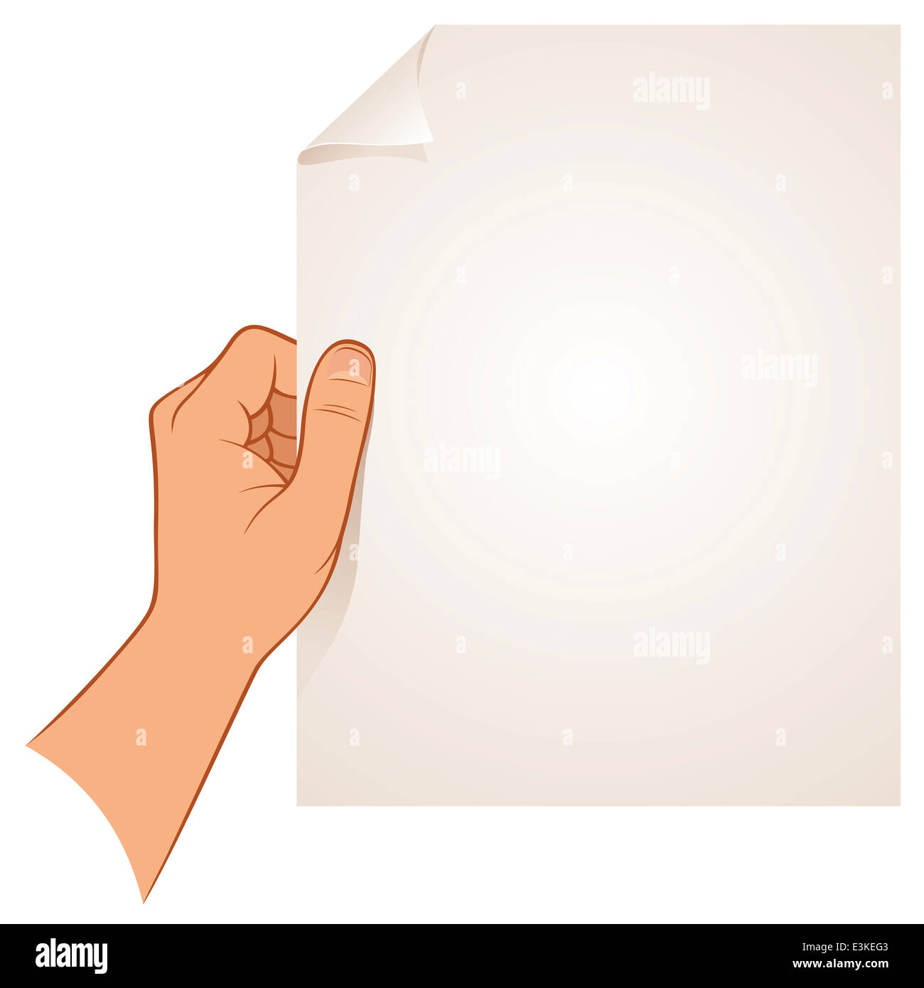 Hand holding paper isolated on white background Stock Photo - Alamy