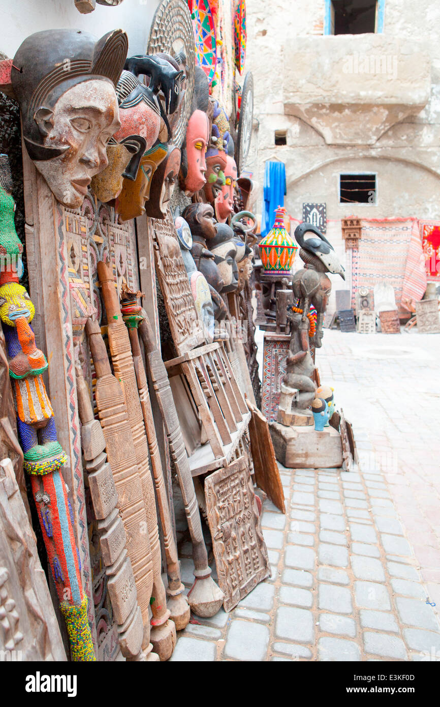 Traditional artifacts for sale in the Medina in the coastal town of ...