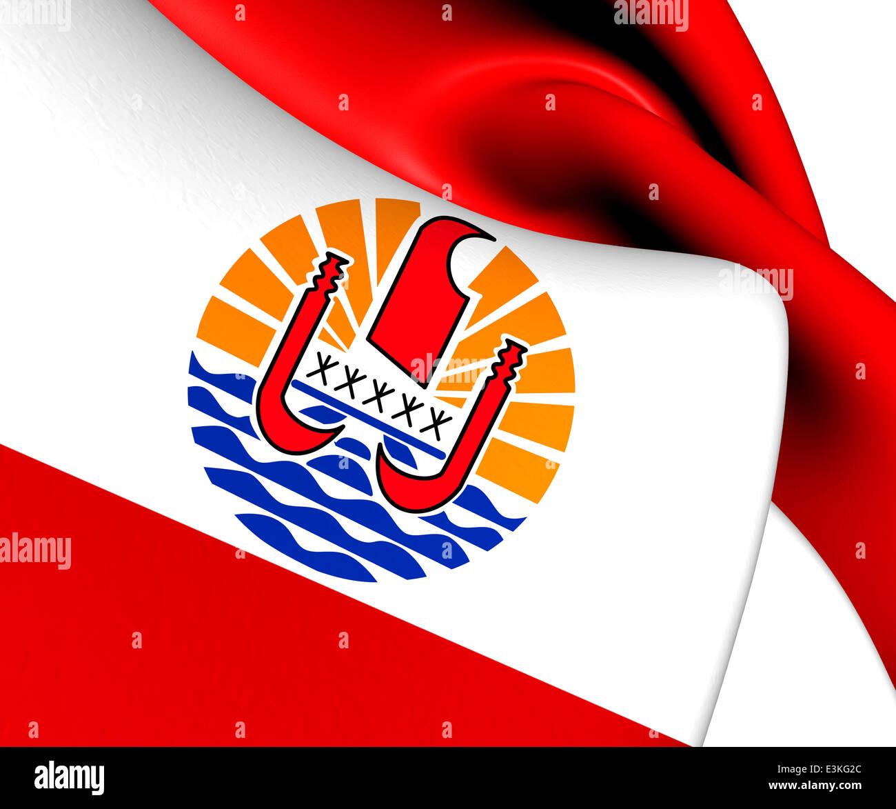Flag of French Polynesia. Close Up Stock Photo - Alamy