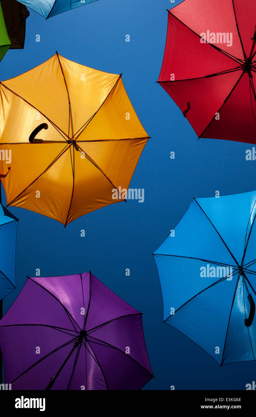 Red and blue sun umbrellas hi-res stock photography and images - Alamy