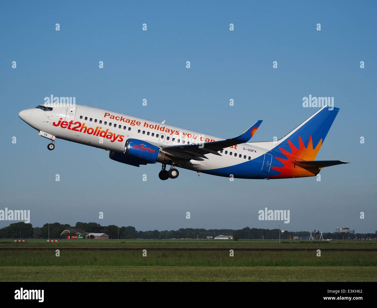 G-GDFK Jet2 Boeing 737-36N(WL) takeoff from Schiphol (AMS - EHAM), The ...