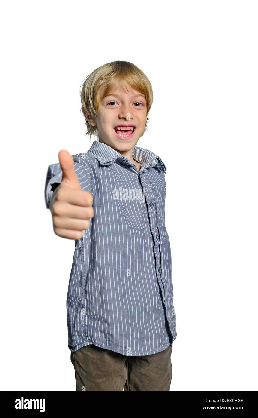 isolated child boy thumb happy Stock Photo - Alamy