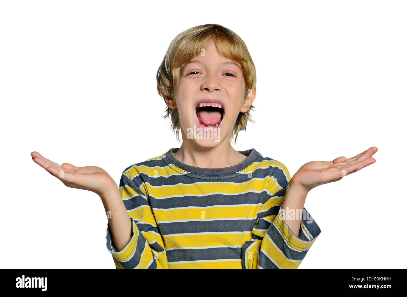 isolated child boy showing Stock Photo - Alamy