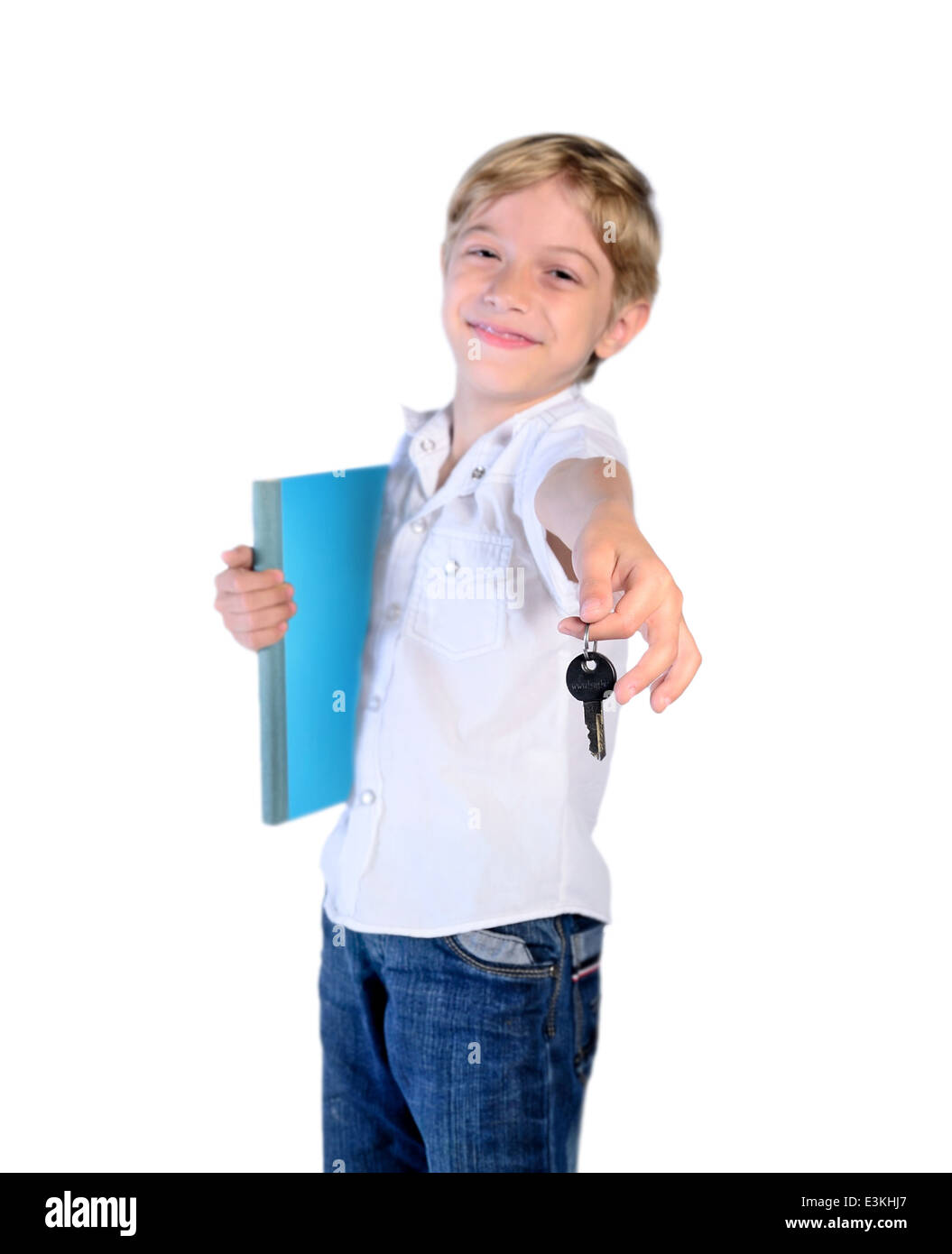 isolated child boy notebook key Stock Photo - Alamy