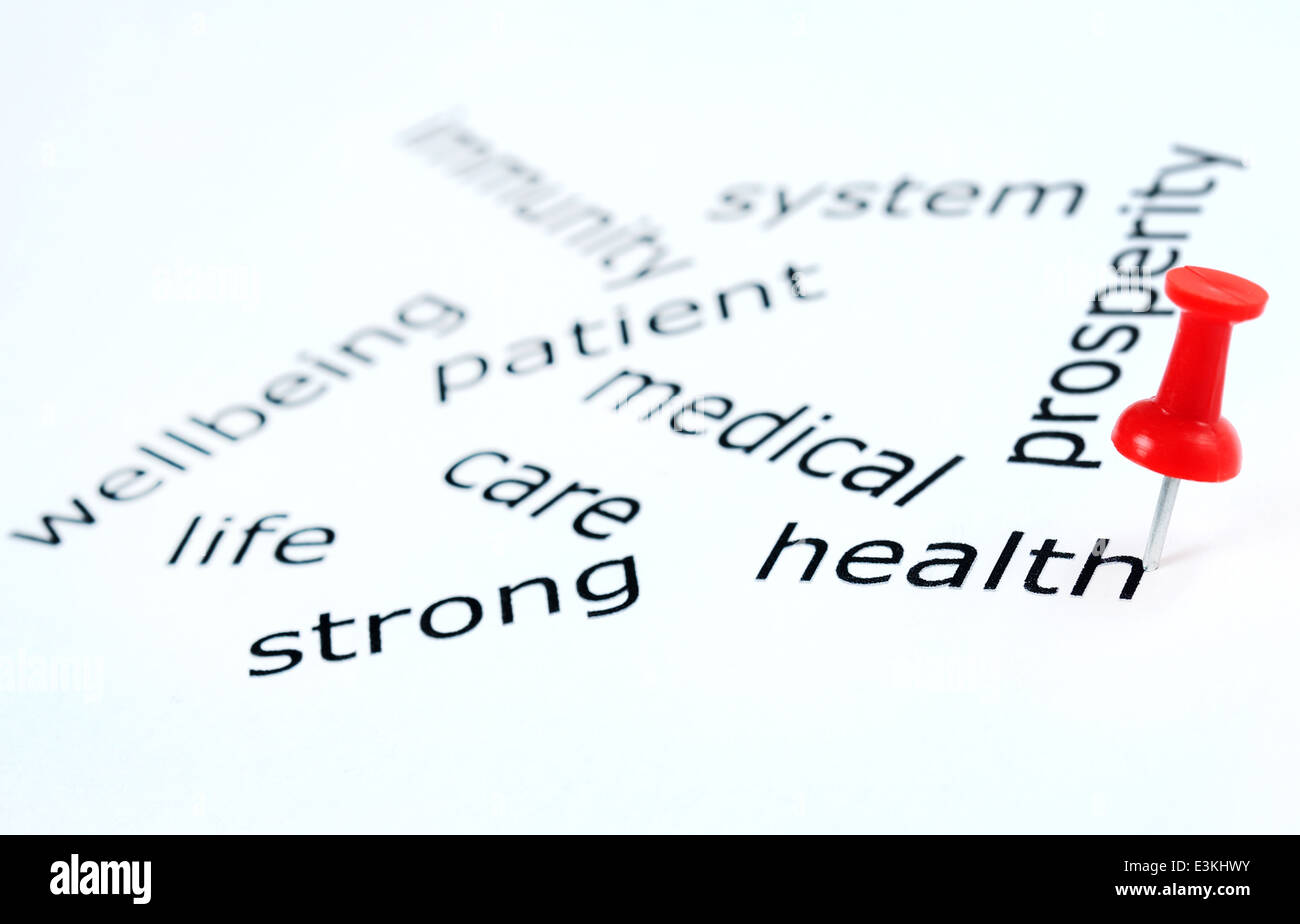 Health word pinned on paper Stock Photo - Alamy