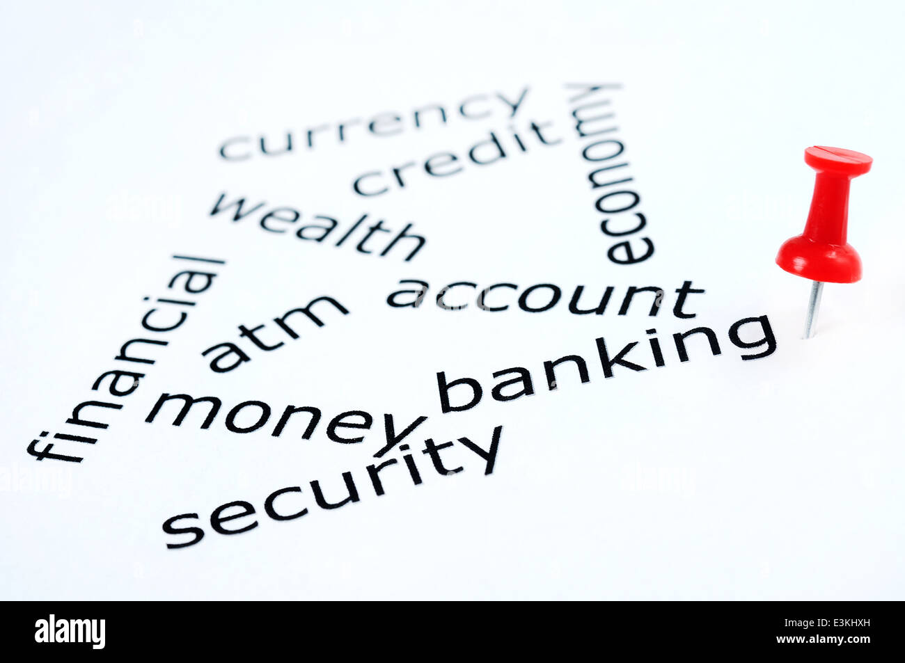Banking word pinned on paper Stock Photo - Alamy
