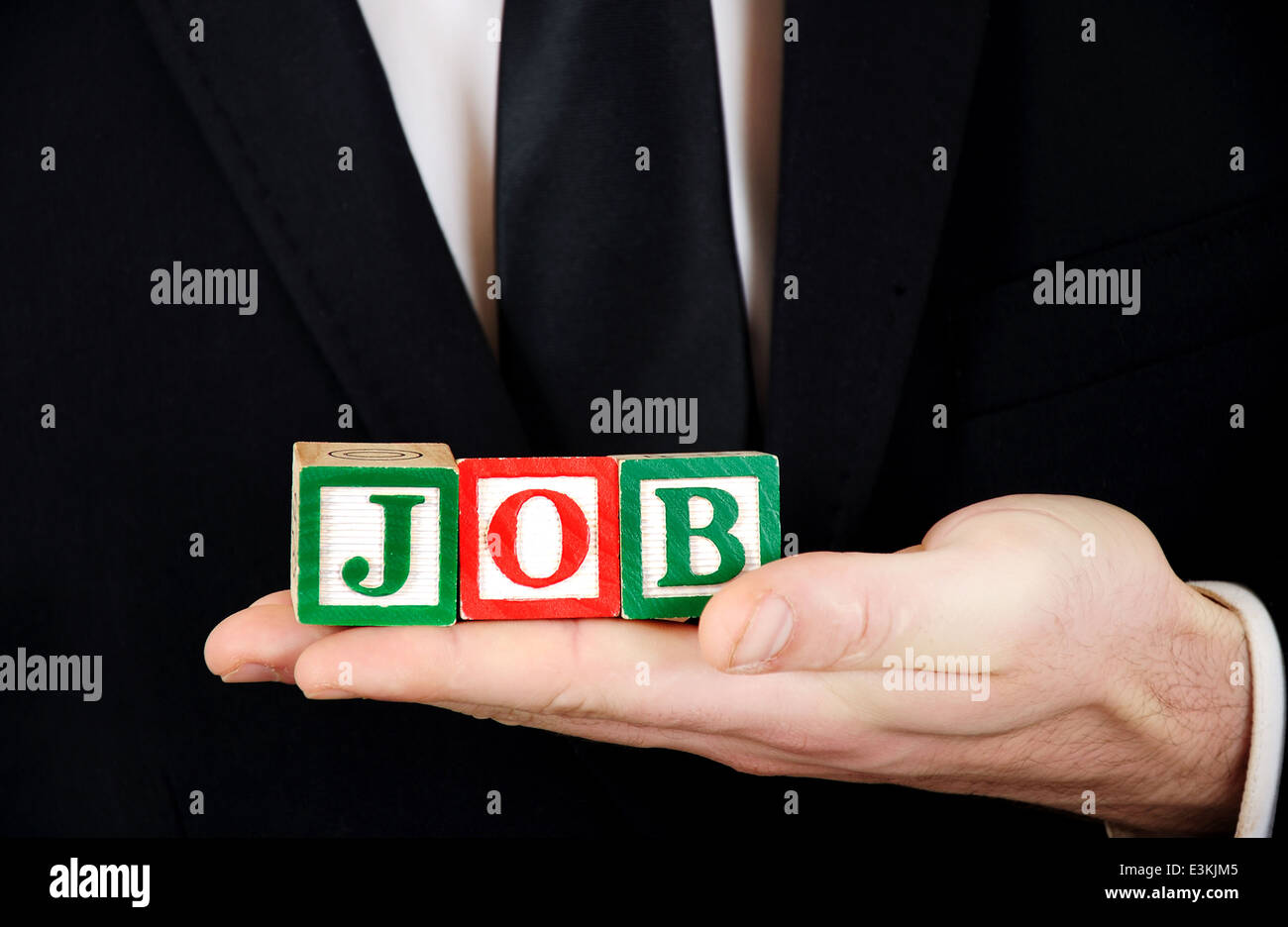 Business man showing word JOB Stock Photo - Alamy