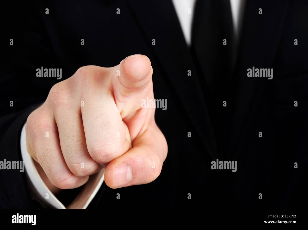 Business man hand pointing camera Stock Photo - Alamy