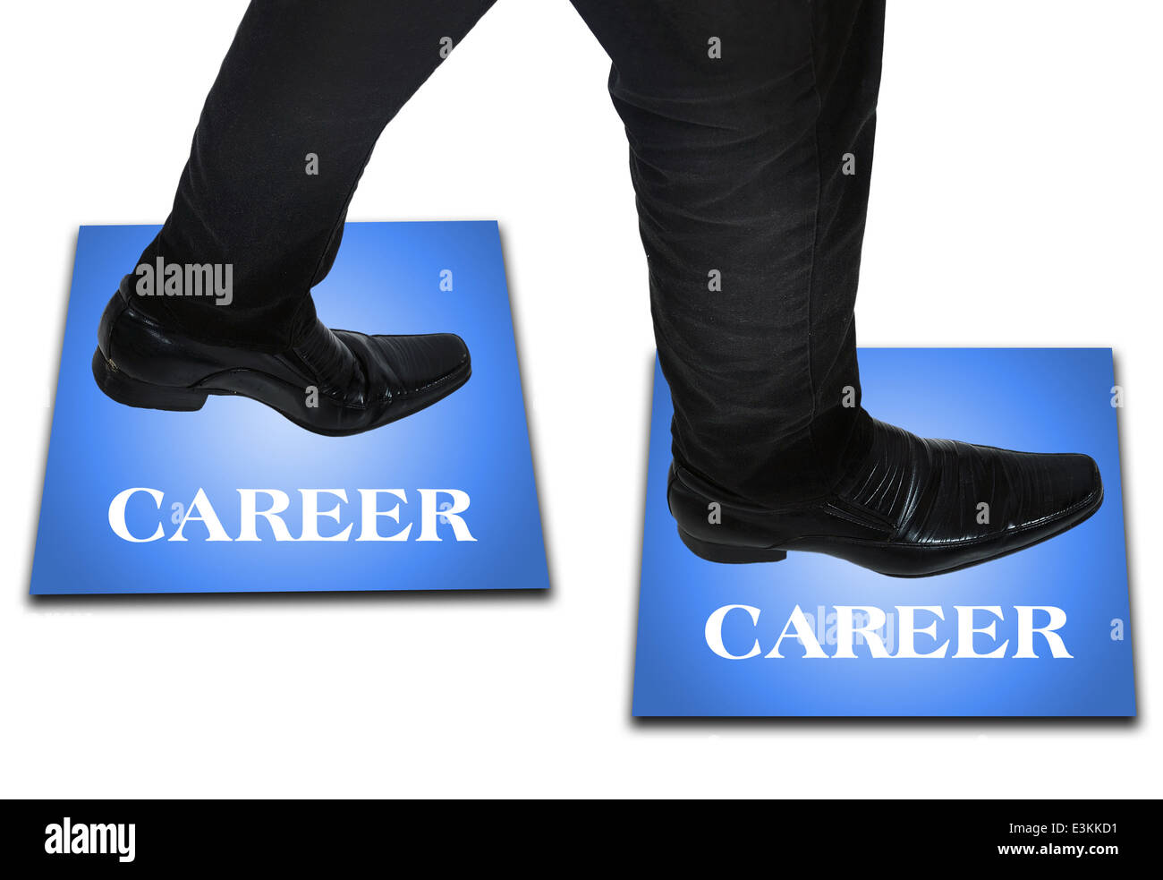 Isolated young business man foot step Stock Photo - Alamy