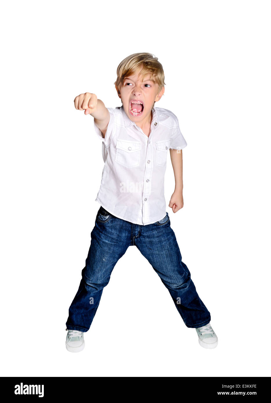 Angry boy with fist hi-res stock photography and images - Alamy