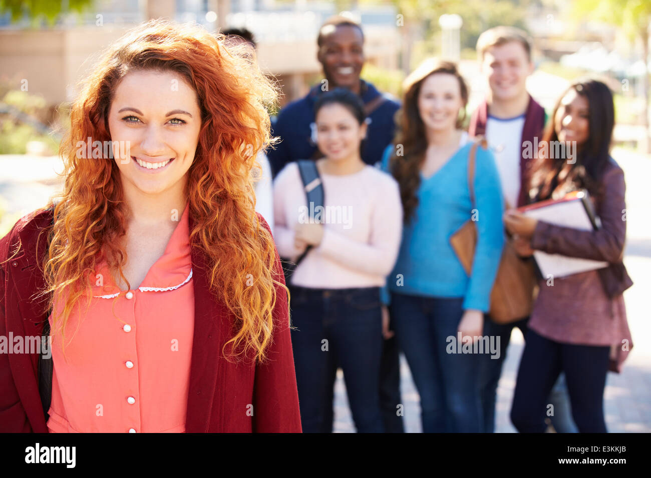Portrait Of University Students Outdoors On Campus Stock Photo - Alamy