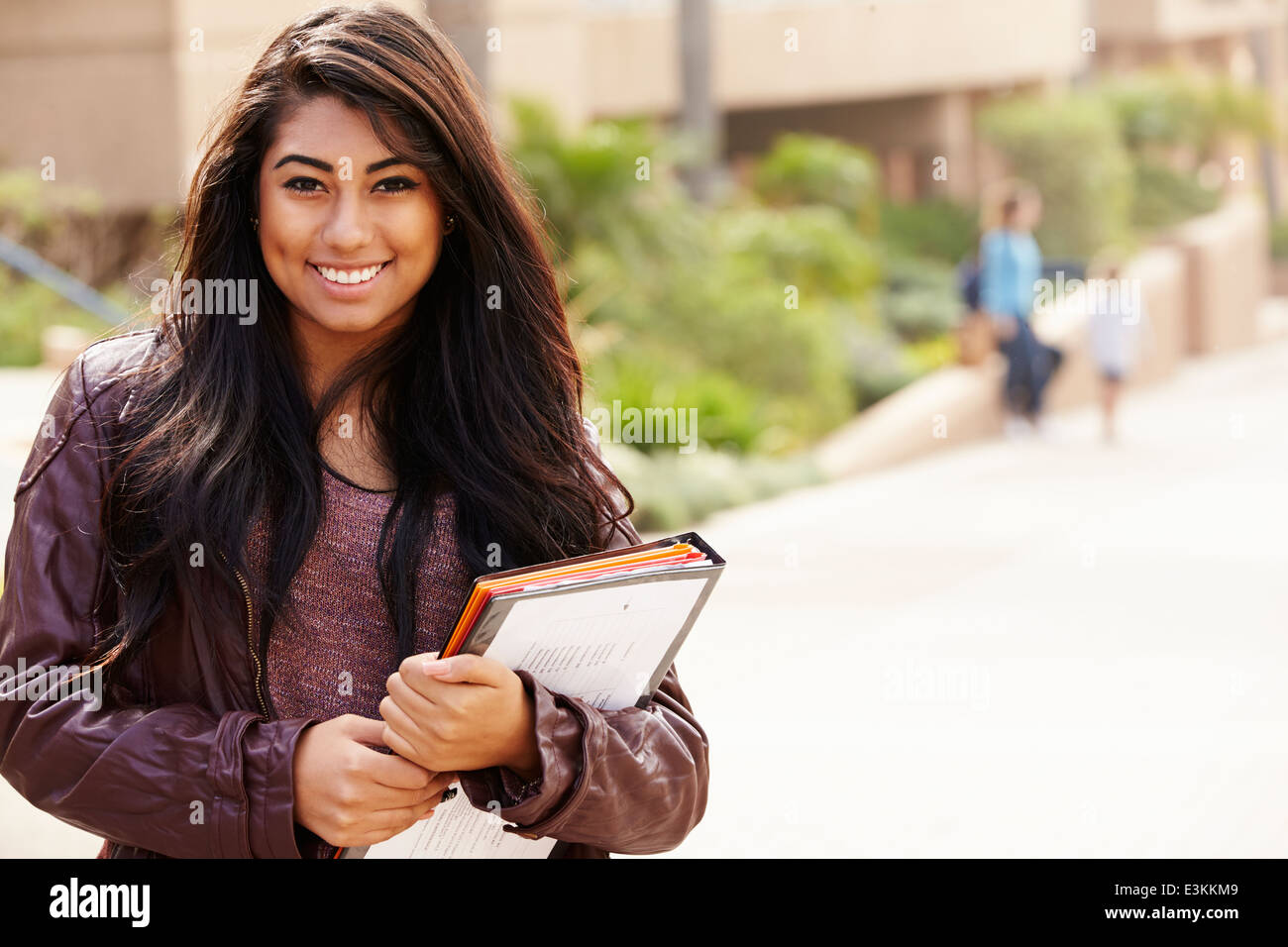 Portrait Of Female University Student Outdoors On Campus Stock Photo ...