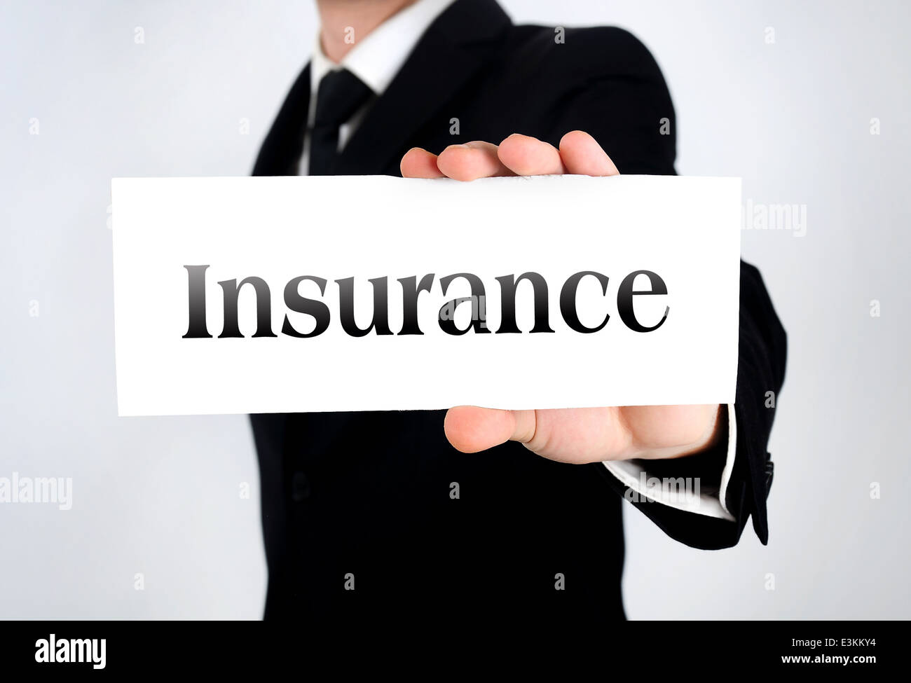 Business man showing insurance word Stock Photo - Alamy