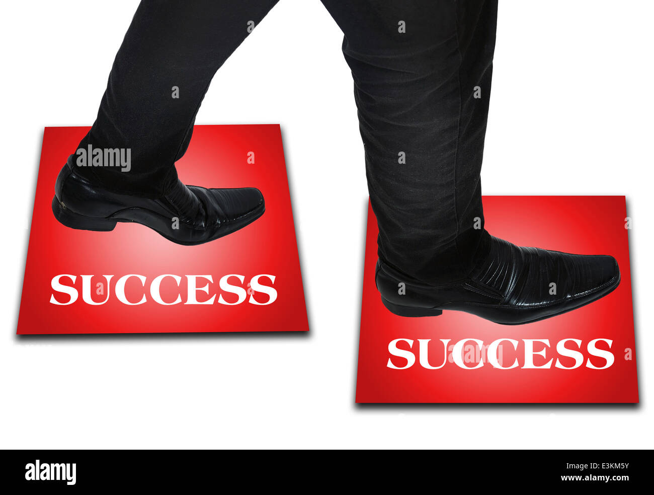 Isolated young business man foot step Stock Photo - Alamy
