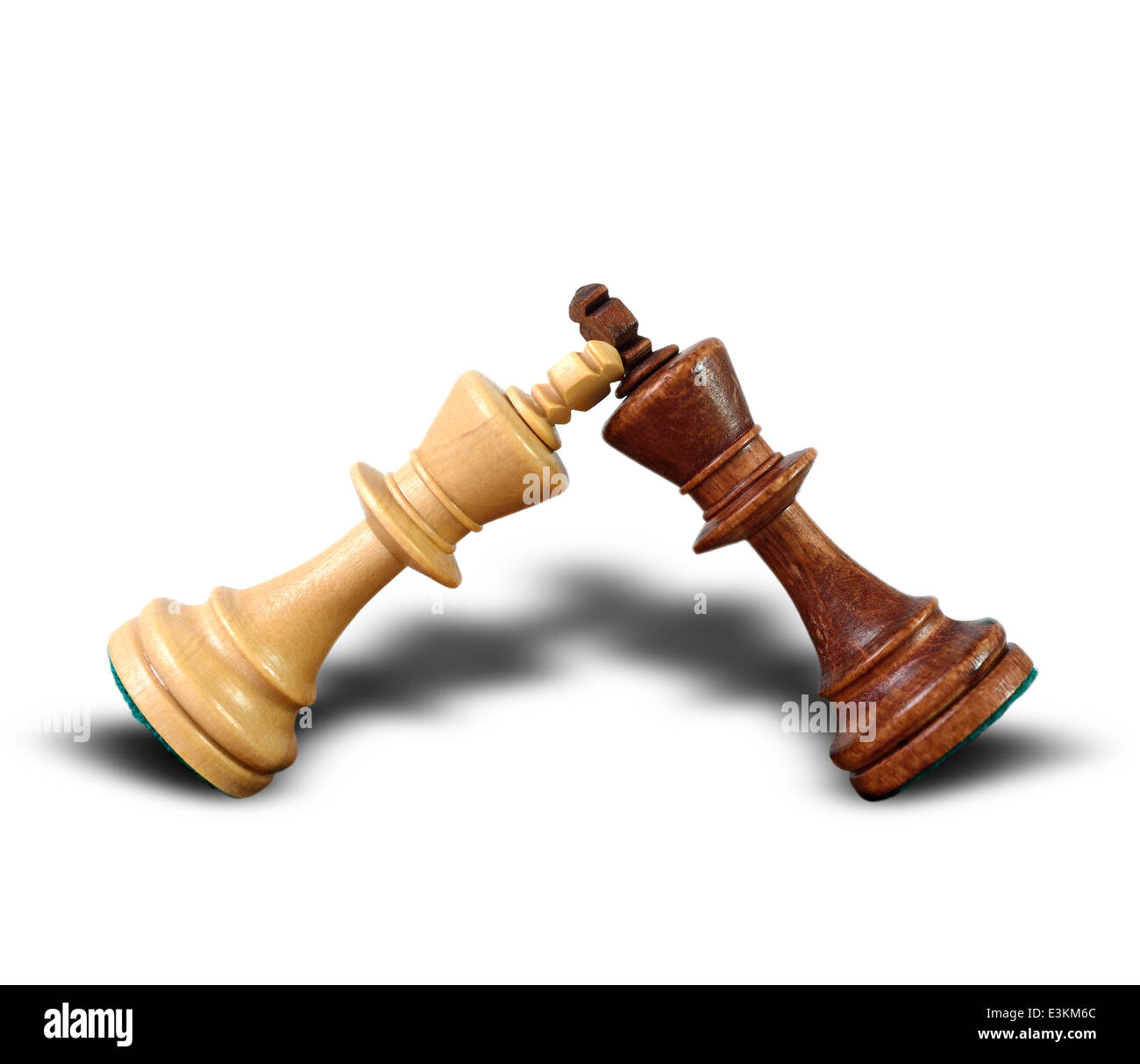 Kings chess duel on white background Stock Photo - Alamy