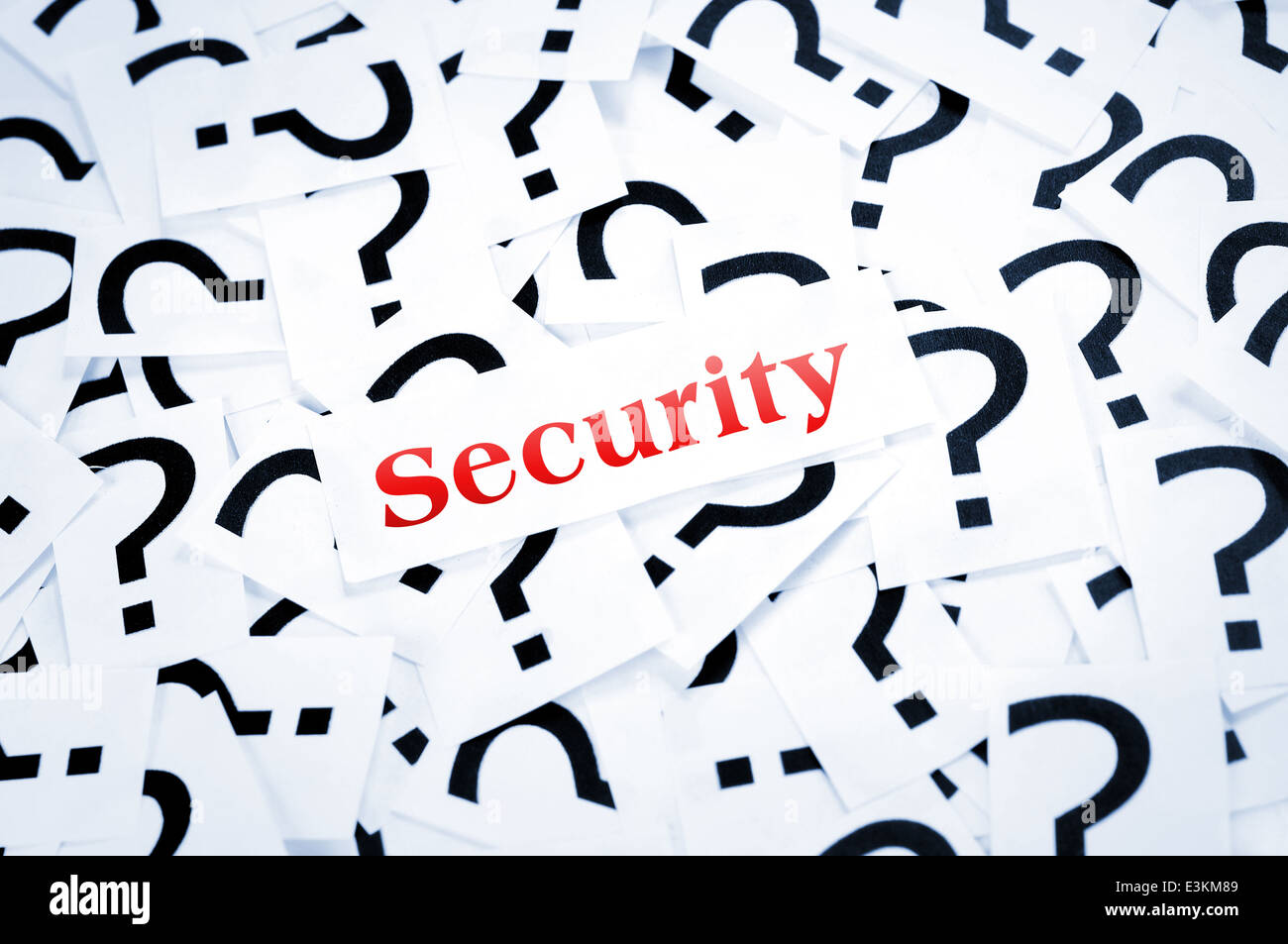Security word on question mark background Stock Photo - Alamy