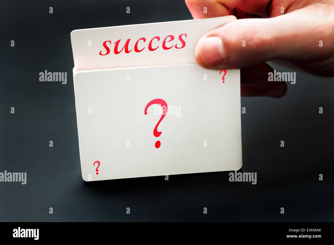 Success card from question deck of cards Stock Photo - Alamy