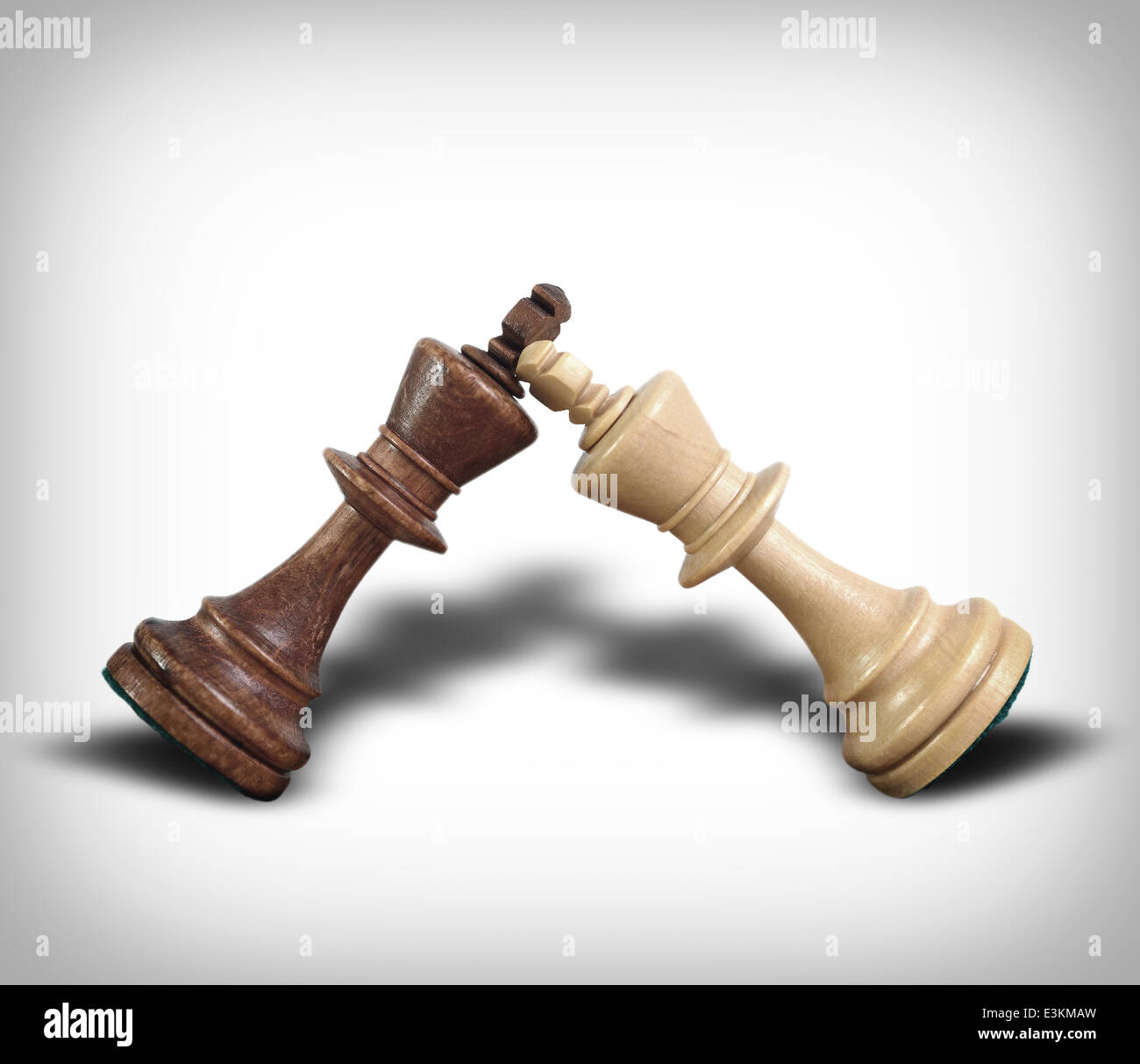 Kings chess duel on white background with vignette Stock Photo - Alamy